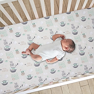 Lambs & Ivy Star Wars Cozy Friends Baby Yoda/Grogu Fitted Crib Sheet
