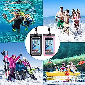 Hiearcool Universal Waterproof Phone Pouch, Waterproof Phone Case Compatible for Cellphone Up to 7.2", IPX8 Cellphone Dry Bag for Vacation-6 Pack