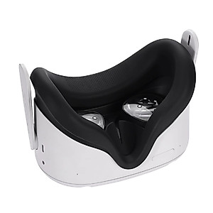VR Silicone Face Covers Compatible with Oculus Quest 2,Light-Thin VR Face Pads,Waterproof Anti-Dirty Replacement Facial Cushion VR Pads Accessories(Black)