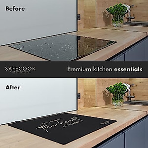 Safecook Electric Stove Top Cover (28.5 x 20) - Stylish glass top stove cover protector - Protect and Enhance your kitchen with stove top covers for electric stove - Electric stove cover - Glass cooktop protector
