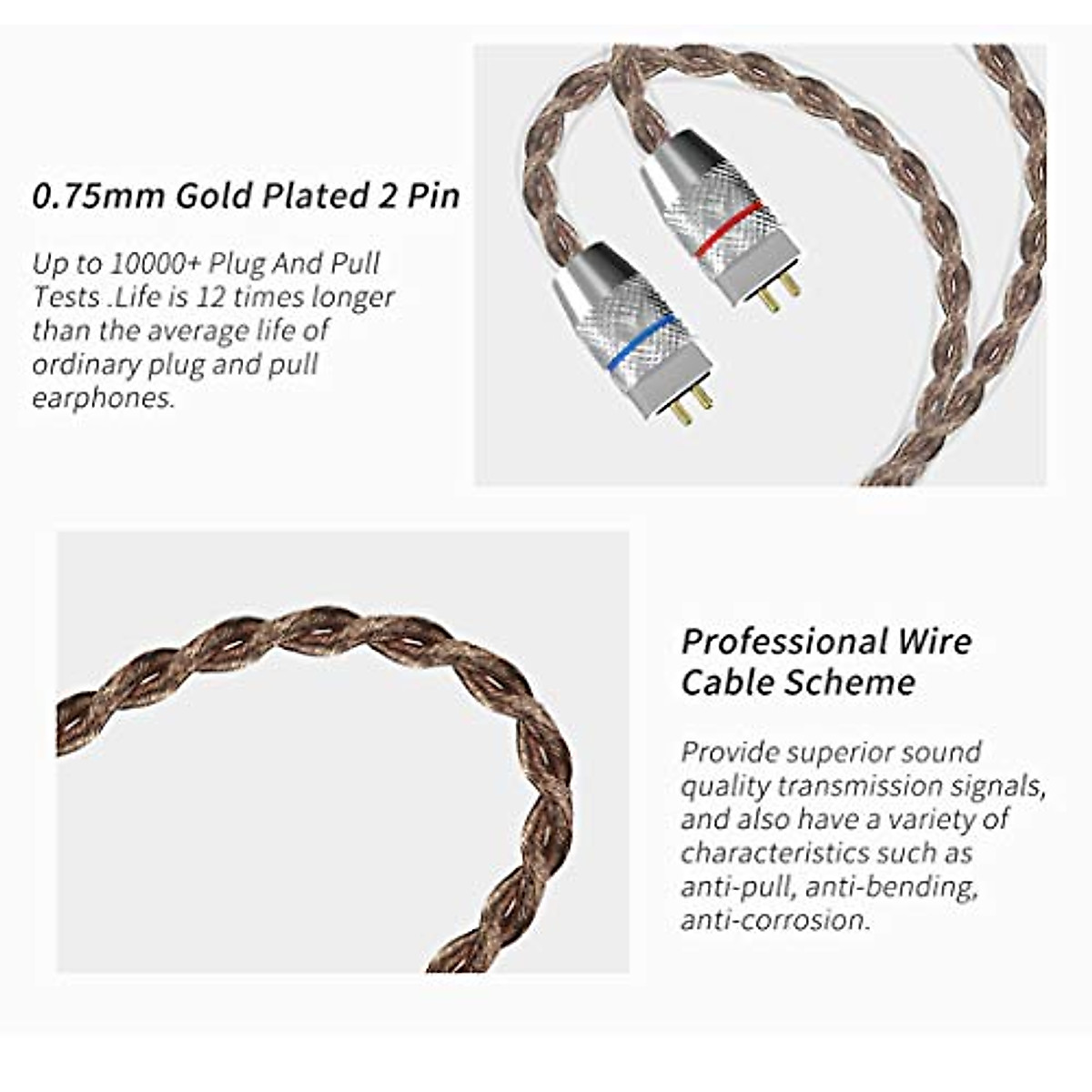 CCA C10 Hybrid in-Ear Earphones, 4BA+1DD HiFi Stereo Deep Bass Noise Isolating Sport IEM Wired Earbuds/Headphones, Stage/Studio in Ear Monitor with Detachable Cable 2Pin 0.75mm (with Mic, Purple)