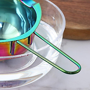 Buyer Star Stainless Steel Melting Pot, 400ml Boiler Pot for Melting Chocolate, Butter, Cheese, Caramel and Soap Making (Rainbow no.0)