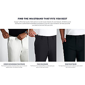 Haggar mens Stretch Corduroy Expandable Waist Classic Fit Flat Front Casual Pants, Dark Grey, 32W x 32L US