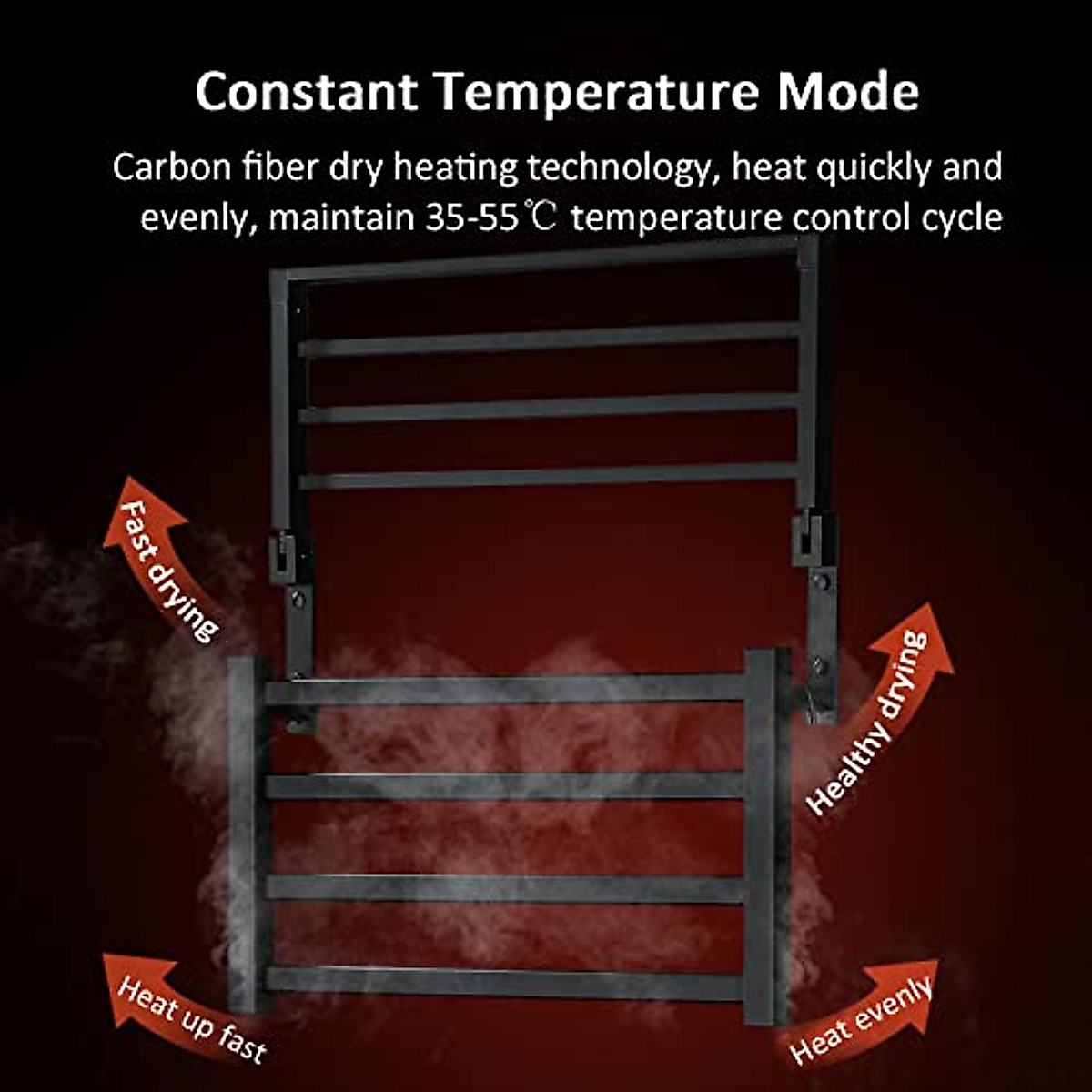 Towel Warmers Yxx- Electric Wall-Mounted Drying Rack Aluminum Alloy Plug-in Towel Heater for Bathroom (110V-220V)