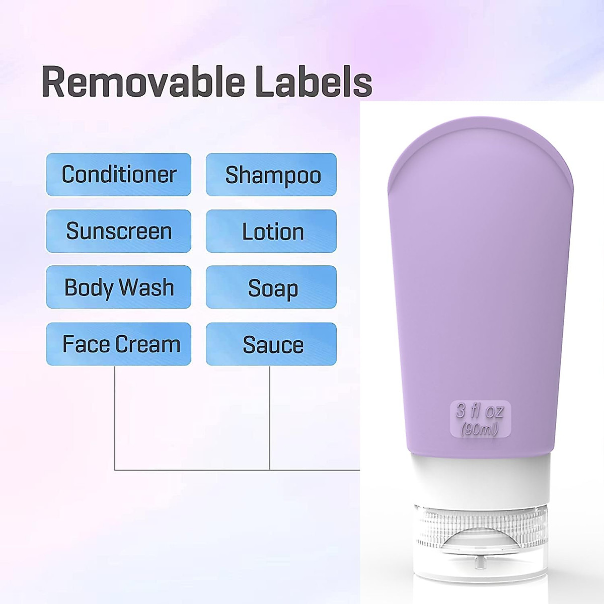 GOFLORDEN 16 Pack Travel Bottles Set for Toiletries, TSA Approved Travel Size Containers, Leak Proof Silicone Squeezable Travel Bottles 2oz 3oz for Shampoo Conditioner Lotion Body Wash (BPA Free)