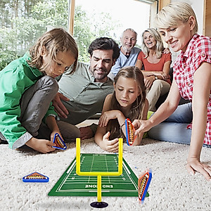 20 PCS Yellow Mini Flick Football Games Mini Table Top Sports Games with Foam Footballs Goal Post and Cards Finger Toys Office Indoor Football Sports Party Favors Birthday Gifts Office Desk Toys