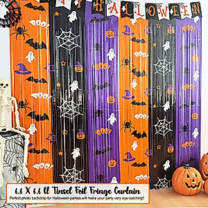 Halloween Birthday Decorations Party Supplies, Halloween Themed Happy Birthday Banner, Halloween Foil Fringe Curtains, Halloween Paper Fans Paper Lanterns, Halloween Birthday Party Photo Backdrop
