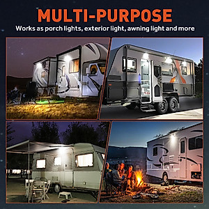 SnowyFox LED RV Porch Light - Aluminum Exterior Utility Light Led Outdoor Trailer Light 12V Lighting Fixture 750 Lumen Replacement Lighting Enclosed Trailer Lights for RVs Trailers Campers