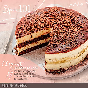 Spec101 Round Cake Drums, 10 Inch - 12pk White Cake Drum Boards with 1/2-Inch Thick Wrapped-Edges