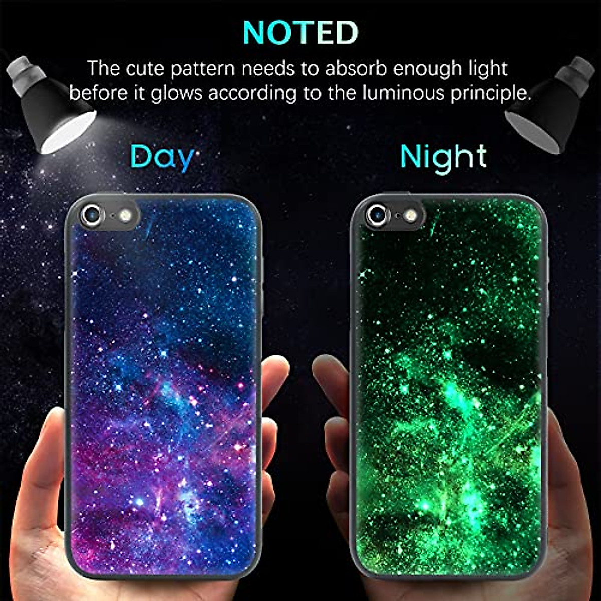 BENTOBEN iPod Touch 7th Generation Case, iPod Touch 6th / 5th Generation Case, Slim Fit Glow in The Dark Soft Flexible Bumper Protective Anti Scratch Non-Slip Cute Phone Cases Cover, Nebula Galaxy