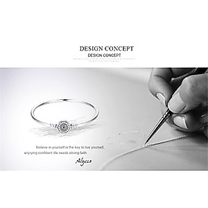 BISAER Evil Eye Bracelet Sterling Silver Clasp Charm Bangle Bracelet for Bead Charms with Sapphire Gemstones Evil Eye Clip Lock Stopper(17/19cm/ 21cm)