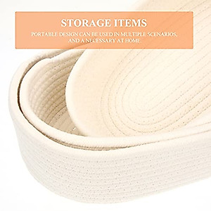 Cube Storage Bin 3pcs Cotton Rope Woven Storage Basket White Nesting Bins Sundries Organizing Basket Baskets Cat Box Gift Basket Empty for Home Office Decorative Tray