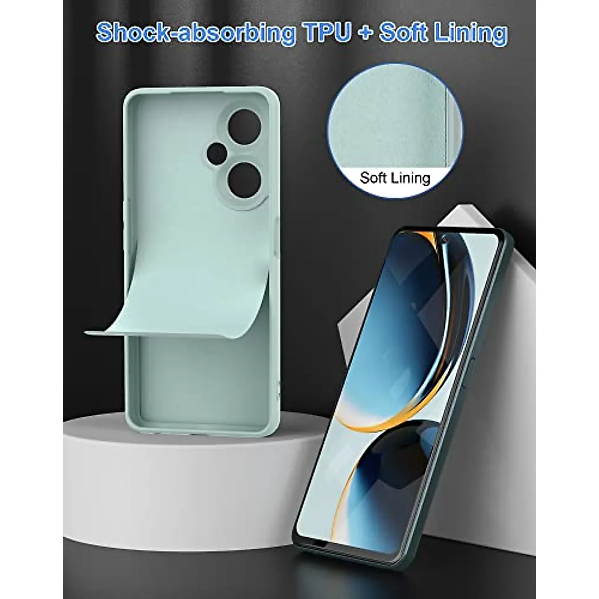 Foluu Silicone Case for OnePlus Nord N30 5G, Liquid Gel Rubber Case with Soft Microfiber Lining Cushion Slim Hard Shell Shockproof Protective Cover for OnePlus Nord N30 5G 2023 (Light Cyan)