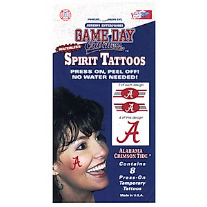 NCAA Alabama Crimson Tide Tattoo Waterless