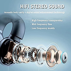 Open Ear Headphones Bone Conduction Earbuds Wireless Bluetooth for Android iPhone, Sport Wireless Earbuds with Earhooks Waterproof Outer Ear Headphones