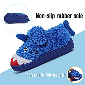 CIOR Toddler Slippers Boys Girls Socks Lightweight Comfort Slip on Kids Indoor Warm Home Shoes U121WTMTDK489.EL-Shark-24.5