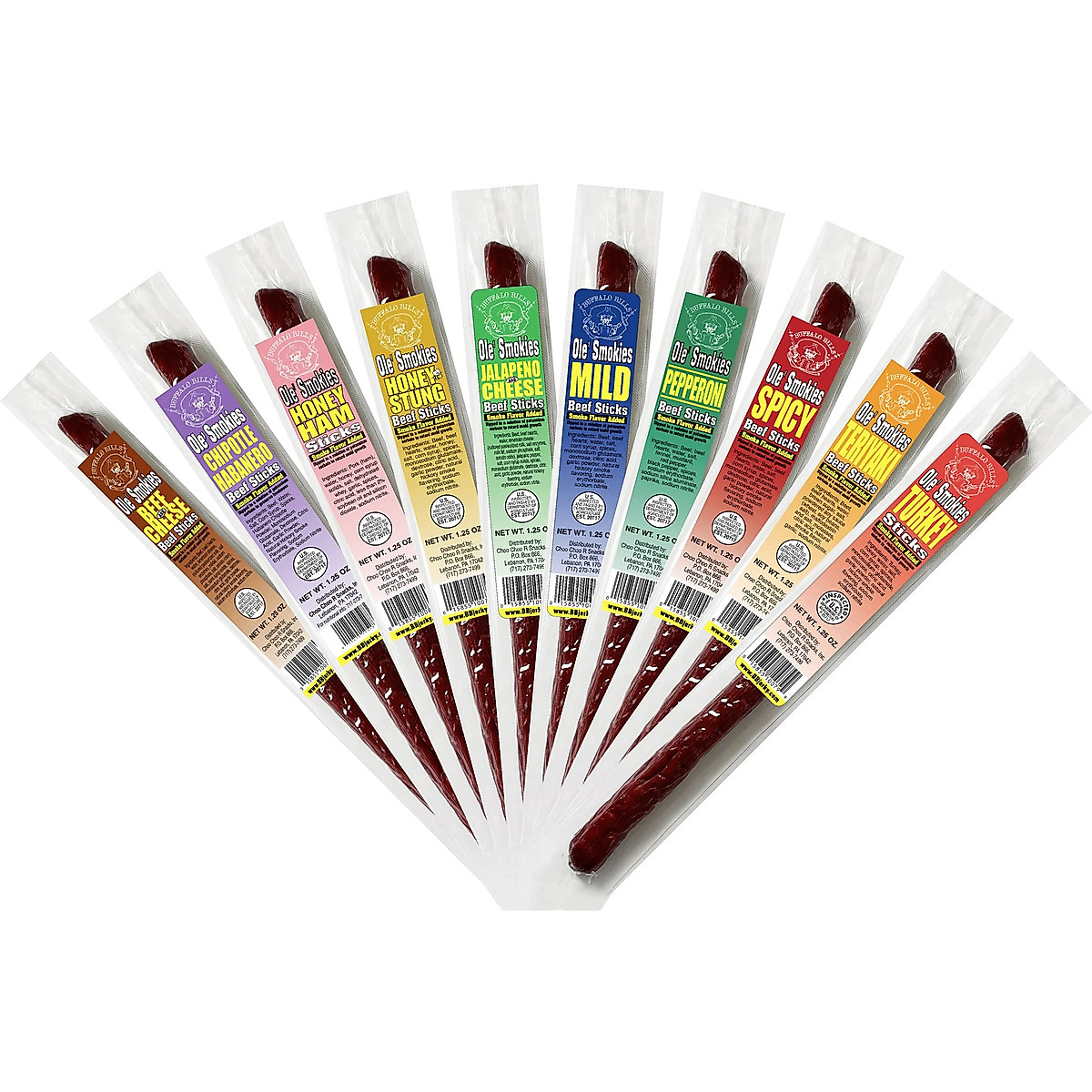 Buffalo Bills 25-Piece Beef Jerky & Beef Stick Sampler Gift Tool Box (filled with 25 assorted packs)