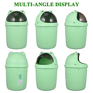 BESTOYARD Mini Frog Trash Can Cartoon Frog Garbage Bin with Lid Plastic Garbage Can for Office Kitchen Bathroom Kitchens Dressing Pail Waste Basket Dorm Toilet Paper Bucket
