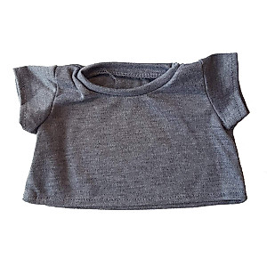 Grey Basic Tee Shirt Teddy Bear Clothes Fit 14" - 18" Build-a-bear and Make Your Own Stuffed Animals