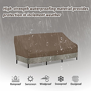 WBLCDH Outdoor Loveseat Cover, Patio Couch Cover, Waterproof 3-Seater Patio Love Seat Cover, Waterproof Outdoor Furniture Covers with Air Vent and Handles, Outdoor Sofa Cover