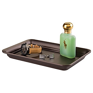 iDesign Countertop Guest Towel Tray, Bathroom Vanity Organizer-Set of 4, Bronze 4 Count