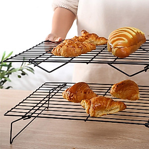 Cooling Rack, 3-Tier Stainless Steel Stackable Baking Cooking Cooling Racks for Cooling Roasting Grilling, Collapsible & Heavy Duty, Oven & Dishwasher Safe