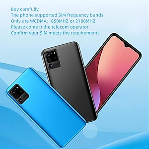 aderroo 6.52in Screen,H314 Unlocked Cell Phone，1G RAM, 8G ROM，Supports 3GWCDMA : 850/2100MHZ SIM Card Frequency Band，Front and Rear Camera ，Android Smartphone（Blue）