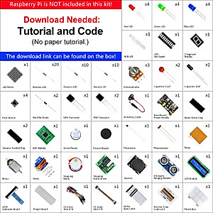 Freenove Ultrasonic Starter Kit for Raspberry Pi 5 4 B 3 B+ 400 Zero 2 W, 820-Page Detailed Tutorial, Python C Java Scratch Processing Code, 171 Items, 108 Projects (Raspberry Pi NOT Included)