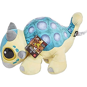 Jurassic World: Camp Cretaceous Plush Baby Dinosaur Bumpy with Sound, 15-Inch Floppy Soft Toy Ankylosaurus with Weighted Feet