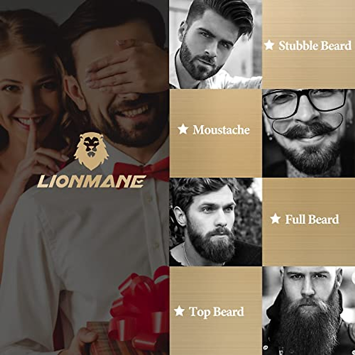Beard Conditioner for Men, LIONMANE 120g/4.3oz Non-greasy Natural Beard Cream, Deep Moisturizing Softens Beards Mustaches, Beard Softener Cream with Shea Butter & Coconut Oil,Daily Beard Care Products