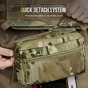 OneTigris Tactical Drop Pouch, Dangler Pouch PLUS1S Admin Pouch Tactical Tool Pouch with Hook and Loop Panel for Tactical Vest Chest Rig Plate Carrier Tactical Gear