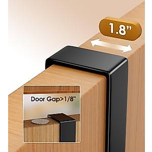 CHAUNCEY HOME Over The Door Hooks Hanger, Over Door Double Hooks with Wooden-Bead, Metal Double Hangers Bathroom Accessories and Towel Rack Organization, 2 Pack Matte Black OB89-B