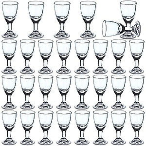 Ioffersuper 30-Pack Shot Glasses Set, 15 ml/0.5 oz Mini Shot Glasses with Stem, Mini Wine Glasses, Thickness Glass