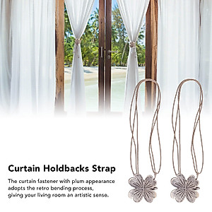 2pcs Curtain Tiebacks Magnetic Flower Curtain Strap Buckle Decorative Drapes Tie Back for