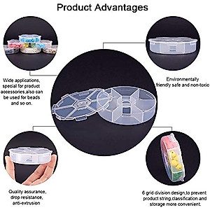 8 Grids Round Portable Plastic Organizer Container Storage Box(2 pcs)