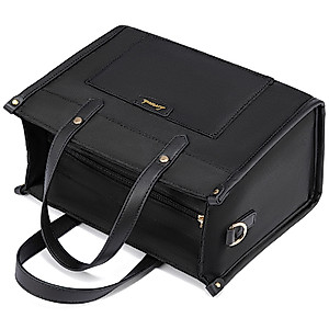 LOVEVOOK Lunch Bag Women Work,Lightweight Insulated Lunch Box for office-lady College Picnic Beach,Fashionable to Match,Black,S