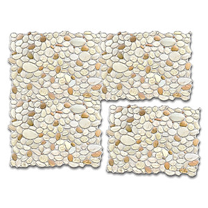 Sample for Display Purpose only Retro-Art 3D Wall Panels, Natural Pebble in White Beige Grey, PVC, 7"x10", 564PP