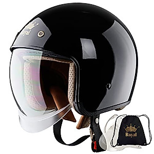 Royal M139 Open Face Motorcycle Helmet - Retro & Vintage Style, 3/4 Vespa & Scooter Helmet, Multi-Sport Impact Protection