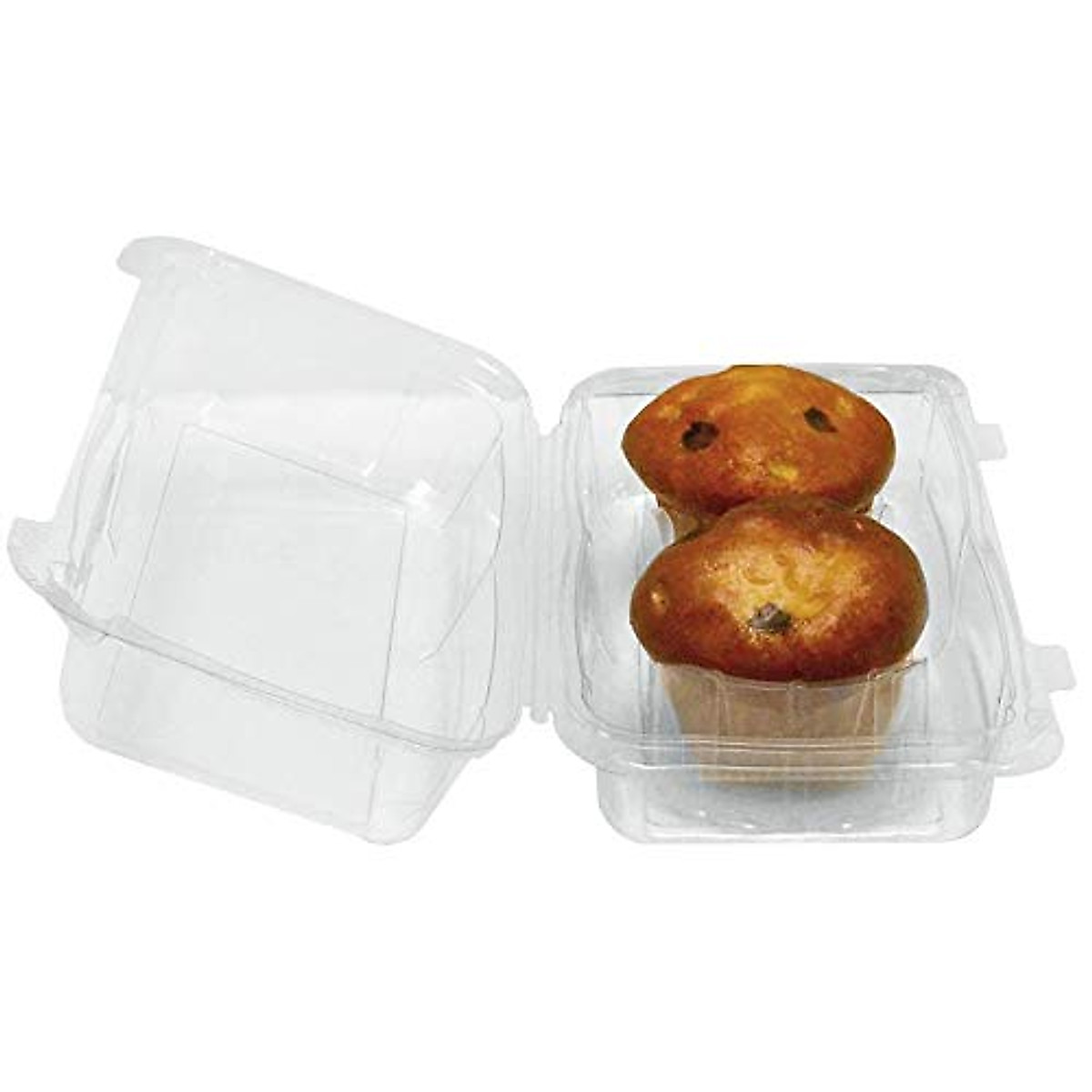 Nicole's 2 Compartment Deluxe Cupcake Container Cupcake Box | Two Cupcake Muffin Carrier with Deep Dome Hinged Lid | Set of 15
