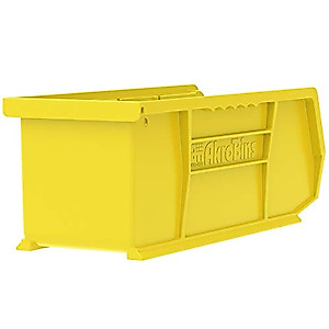 Akro-Mils 30224 AkroBins Plastic Hanging Stackable Storage Organizer Bin, 11-Inch x 4-Inch x 4-Inch, Yellow, 12-Pack