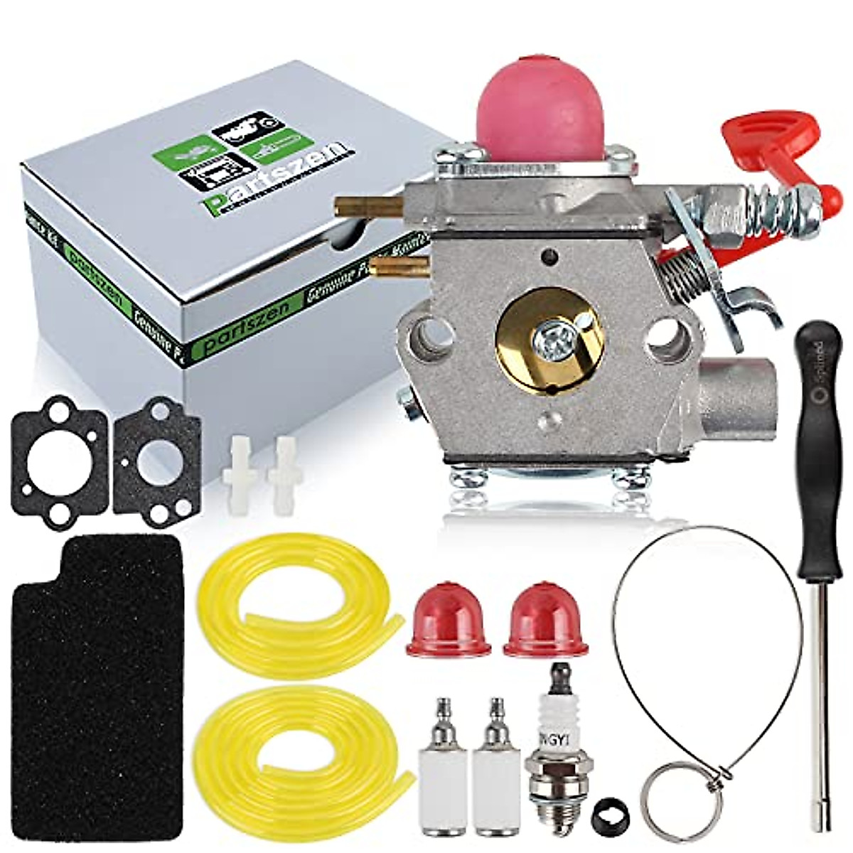 partszen 545081855 WT-875 WT-875A Carburetor for Craftsman 358794650 Poulan pro BVM200C BVM200VS P200C GBV325 P325 Blower with Spark Plug