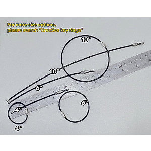 CrocSee 4 Inches Key Rings Stainless Steel Wire Keychains Cable Heavy Duty Luggage Tags Loops Tag Keepers 2mm Twist Barrel (20)