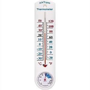 Outdoor/Indoor Thermometer Hygrometer Humidity Meter Thermometers Temperature Humidity Gauge Meter with Fahrenheit/Celsius ℉/℃ for Patio Field Cellar Garden Humidors Greenhouse Closet by AikTryee