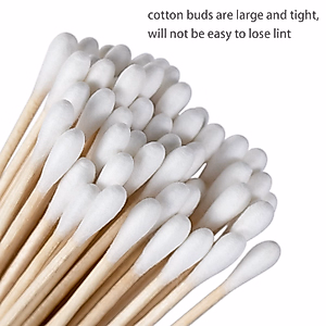 500/1000Ct 6'' Lint Free Long Cotton Swabs - Pure Cotton Tips Gun Cleaning Swabs with Durable Stem, Also fit Makeup, Pet Care, Electronic, Household- Case Package