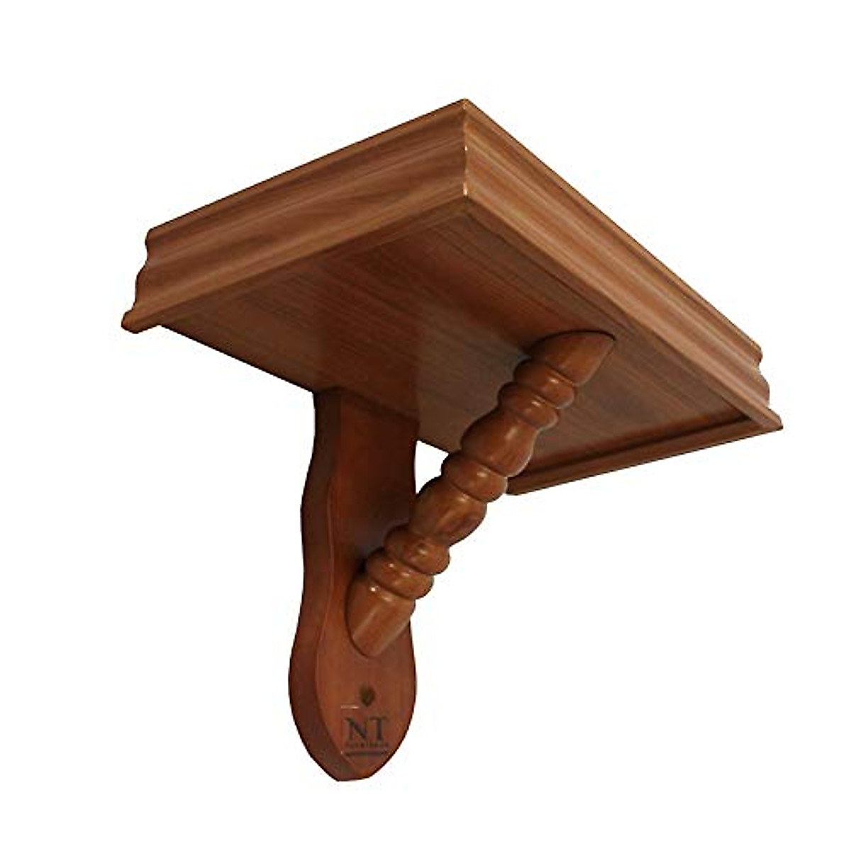 NT furniture Buddha Altar Shelf Stand Wooden Wall Rack Nop (8x12x12.5 inches, Teak)