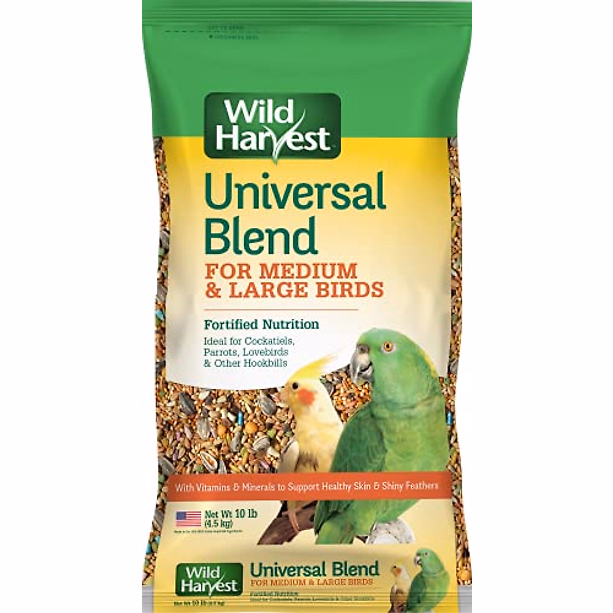 Wild Harvest Universal Blend for Medium and Large Birds 10 Pounds, Fortified Nutrition