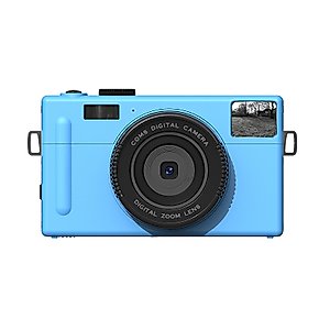 16X Digital Camera, 3 inch TFT LCD 24MP Portable 1080P FHD Micro Single Camera, 1500mAh Rechargeable, for Beginners, Children, Teenagers, Friends(Blue)