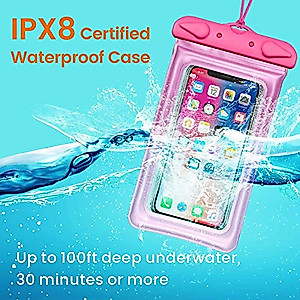 Cambond Waterproof Phone Pouch Compatible with iPhone, Universal Waterproof Phone Case for iPhone 13 12 Pro Max, 11 XS XR X 8, Lanyard Dry Bag for Snorkeling Pool Beach Kayaking Travel, 5 Pack
