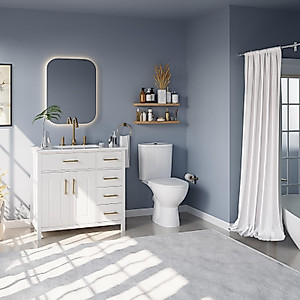 AMERLIFE 36" Bathroom Vanity with Sink Combo, Modern Undermount Small Single Bathroom Cabinet Set, Includes 37" Countertop & Integrated Sink, Soft Closing Doors, Bathroom Dresser White