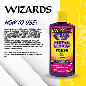 Wizards Metal Polish Cream Metal Renew - Cleans, Shines and Protects All Metals - Cream Fast-Cut Polish and Stainless Steel Cleaner - High Gloss Metal Polish - 8 oz